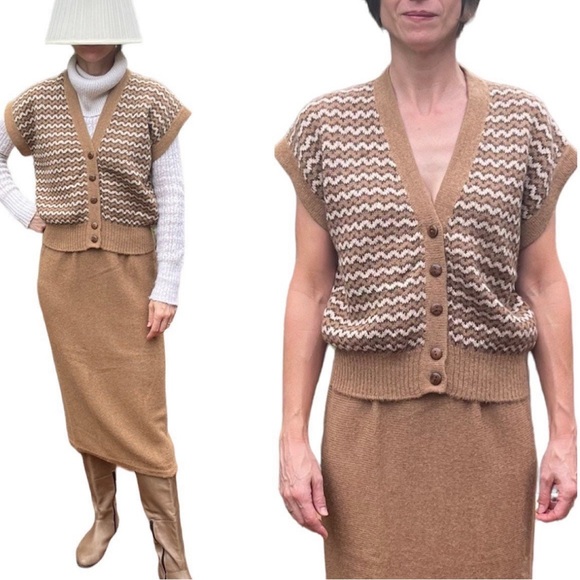 Peruvian Connection | Dresses | Wool Sweater Vest And Skirt Suit ...